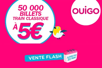 Vente flash OUIGO : 50 000 billets à 5